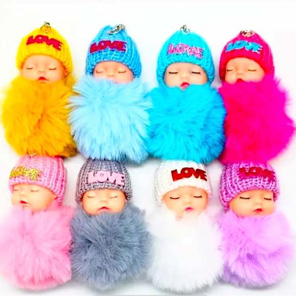 Accessories | Furry Fur Poof Ball Baby Keychain Cute Newborn | Poshmark